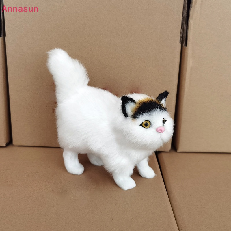Annasun Cute Simulation Cat Plush Toys Soft Stuffed Kitten Model Fake ...