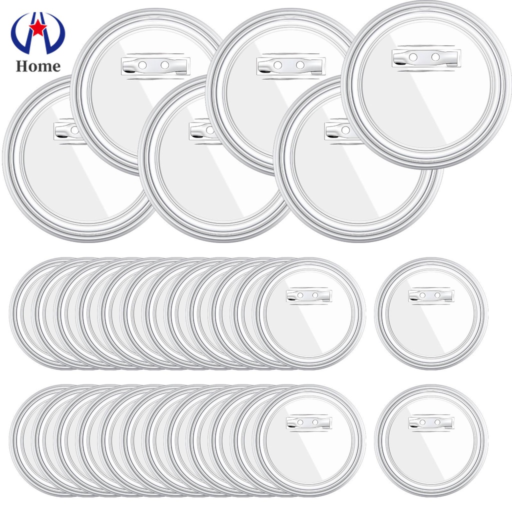 50Pcs Acrylic Buttons Pin Badge 3 Inch DIY Badge Pins Clear Button ...