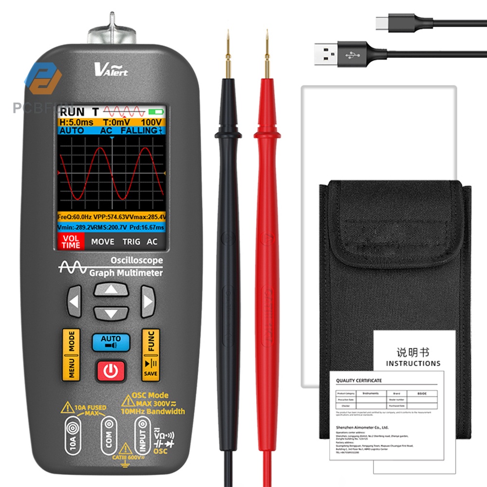 Pcbfun Bside 3 In 1 Waveform Digital Storage Oscilloscpe Multimeter Pen ...