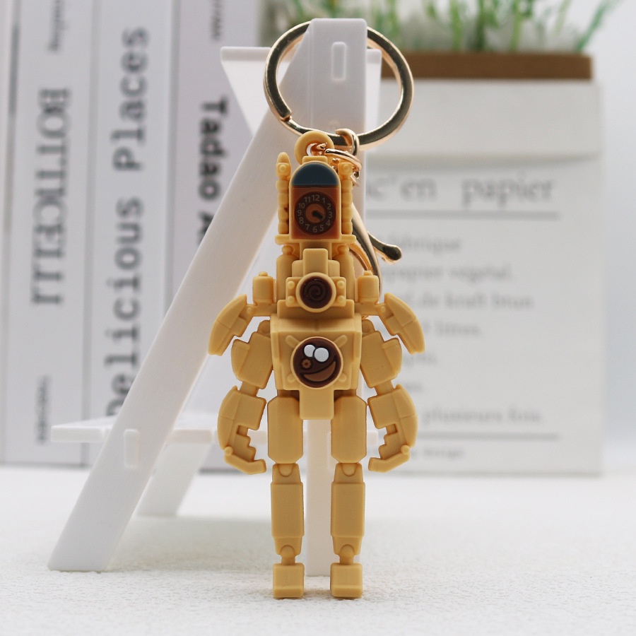 NEW Skibidi Toilet Clock Man Keychain PVC Keyring Figure Skibidi Dop ...