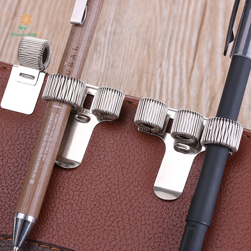 LILY 1Pcs Metal Spring Pen Holder Metal Pen Clips Elastic Loop Notebook ...