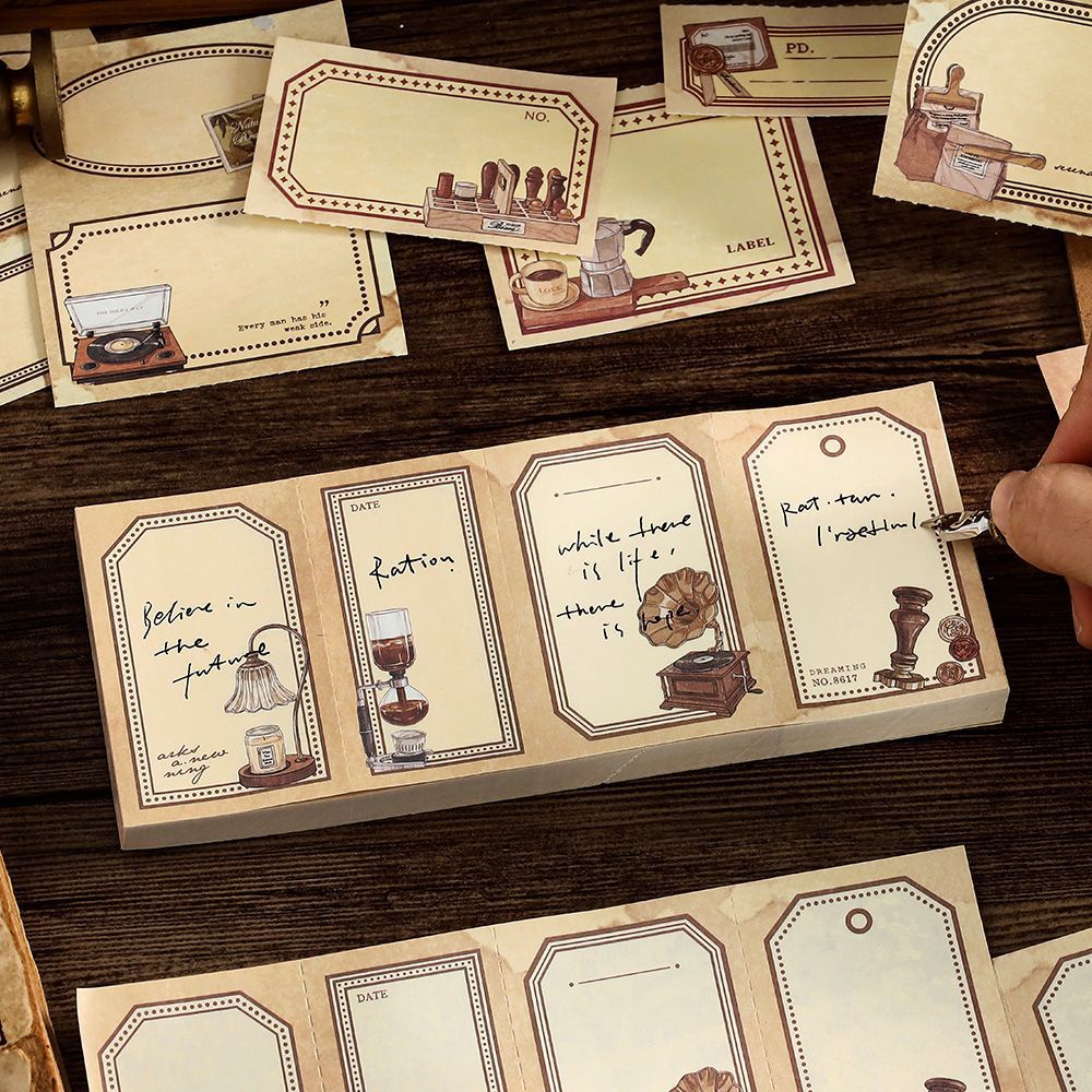 Cdaily|Four-segment Package Note Retro Note Pad Creative Tearable Paper ...