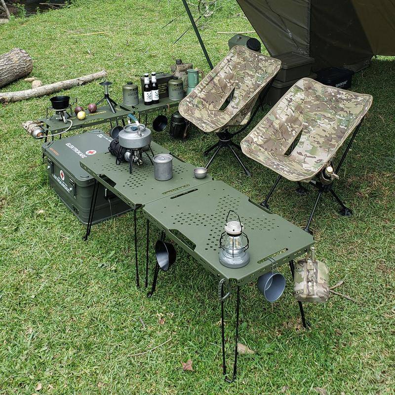 Outdoor Aluminum Alloy Tactical Folding Table, Camping Splicable Picnic ...