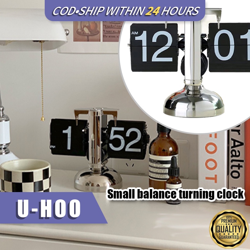 Retro Clock Desk Flip Clock Single Leg Balance Style Automatic Page ...