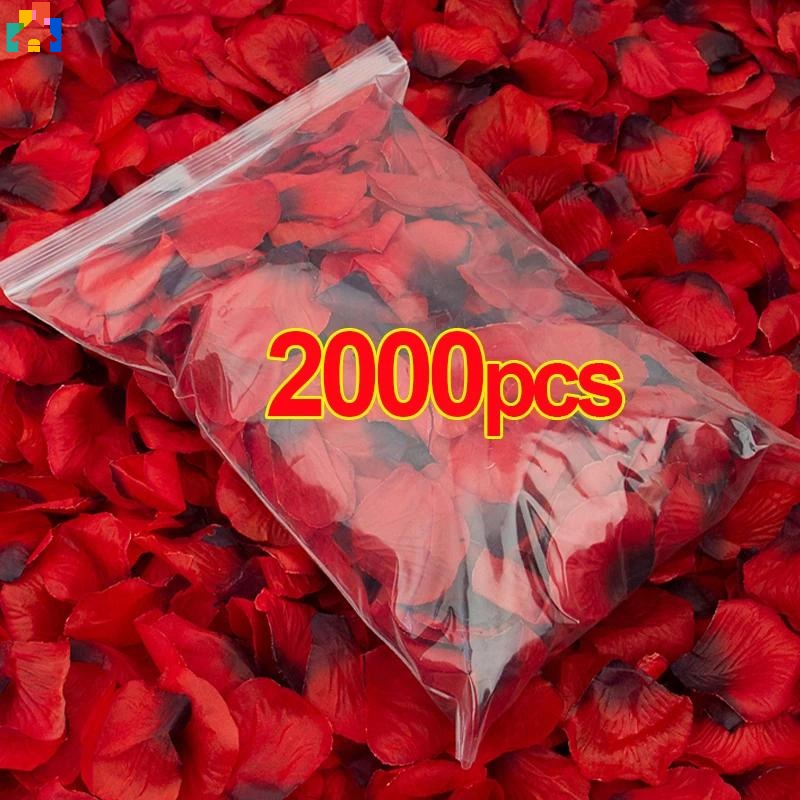 1000-2000Pcs Artificial Fake Rose Petals Colorful Red White Gold Roses ...