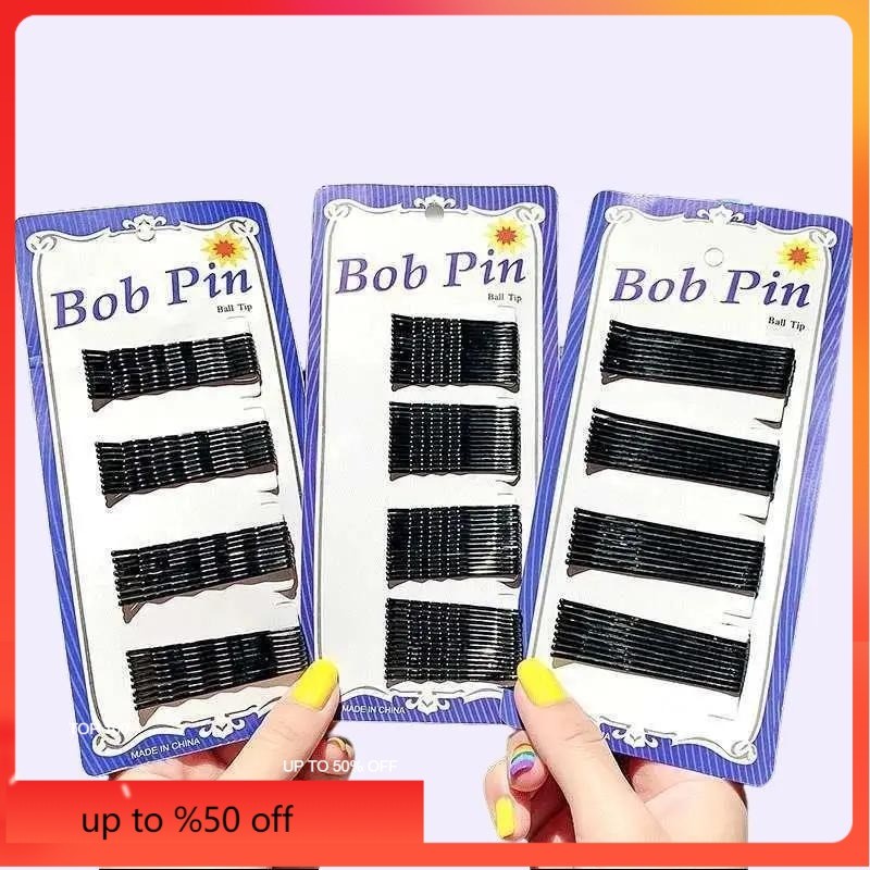 36PCS Black Bob Pin 6cm Large Side Clip Hair Pin Metal Hairpin Hairpins ...