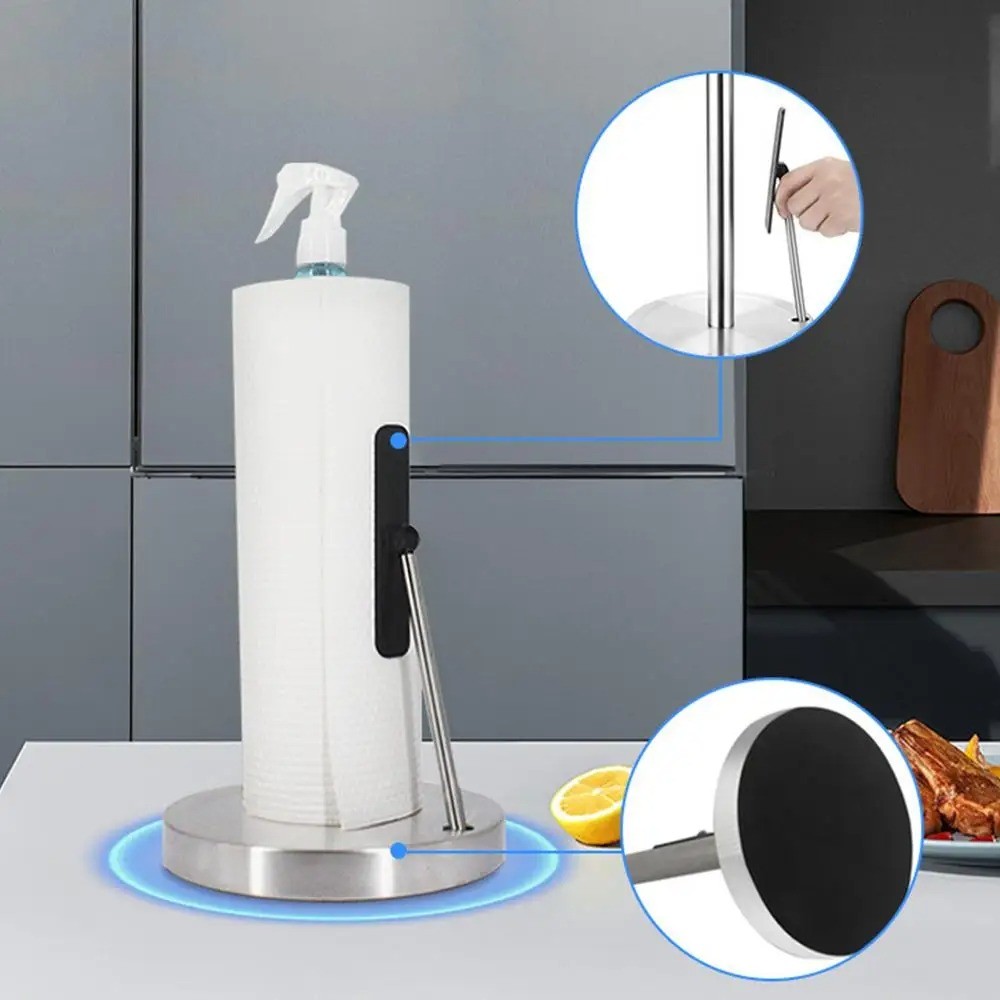 Kitchen Tissue Holder Stainless Steel Countertop Tissue Roll Holder ...