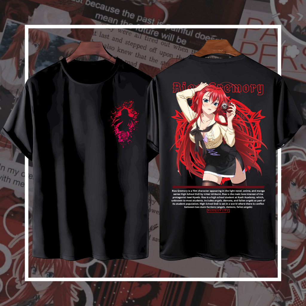 Anime T-shirt Anime RIAS GREMORY Katun Premium 24s - Baju Tshirt High ...