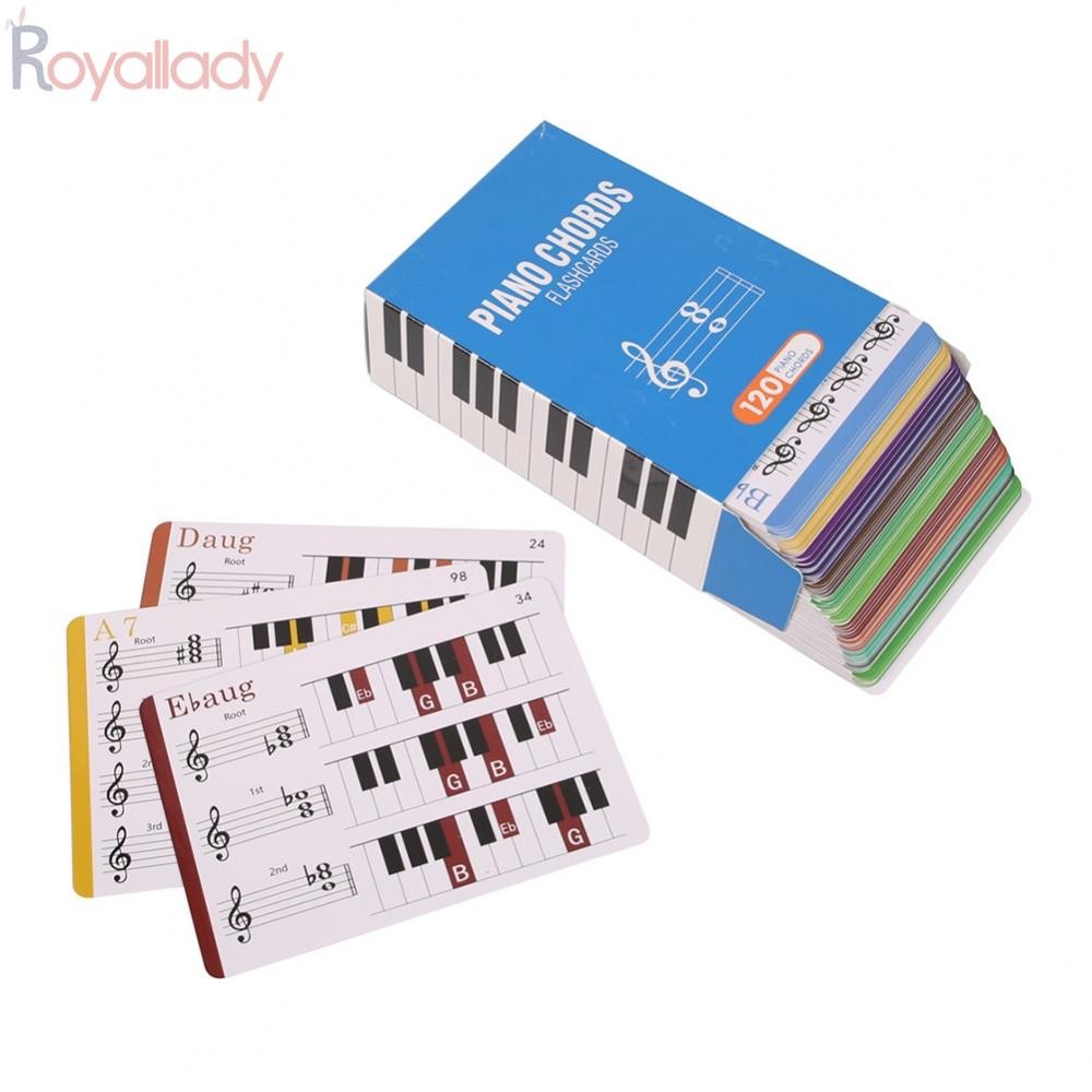 Kids Piano Chord Flashcards Set 120PCS with Color Coded Learning Chart ...