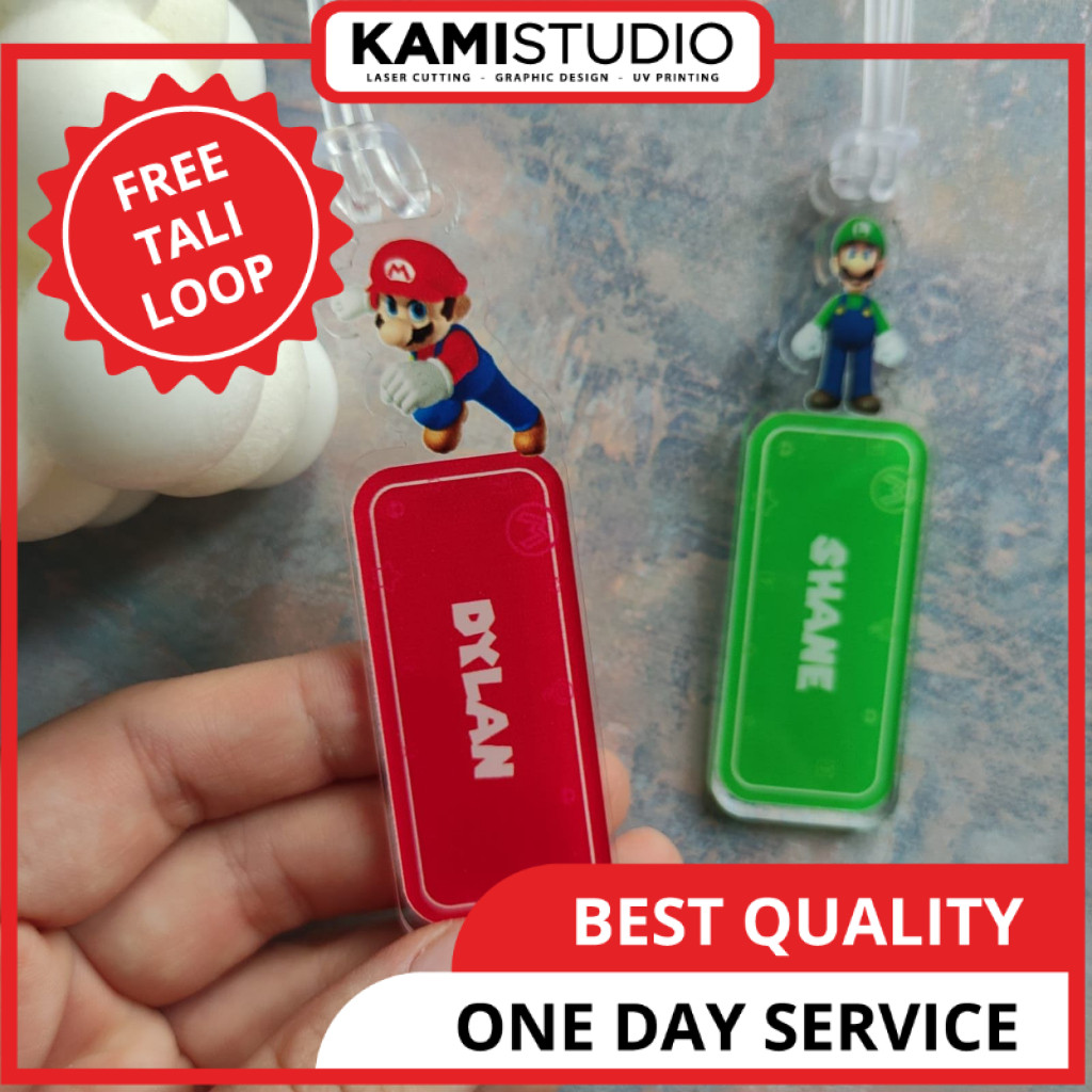 GANTUNGAN LUGGAGE TAG SUPER MARIO / SUITcase HANGER / NAME BAG HANGER ...