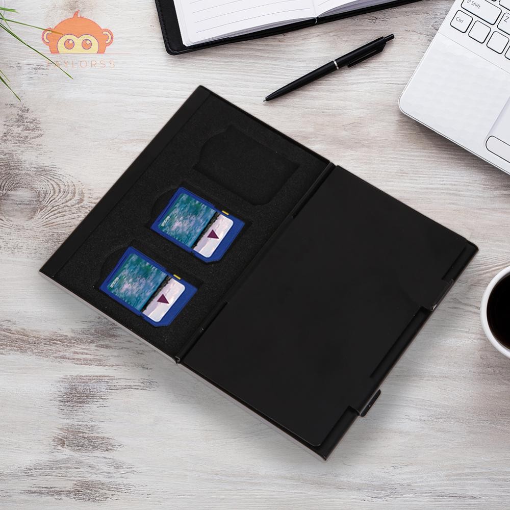 Portable Deck Aluminium Alloy 8TF + 4SD Memory Cards Storage Box Holder ...