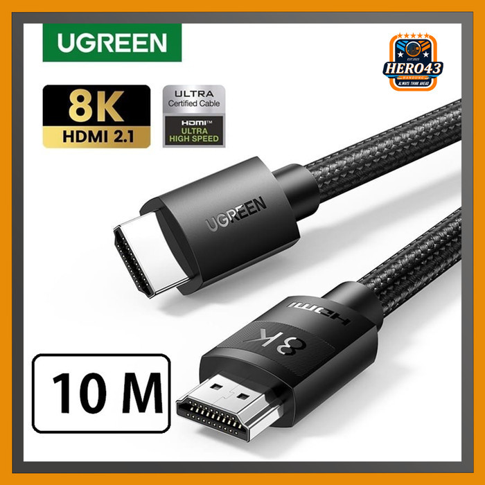 Ugreen 8K HDMI V2.1 HDR Cable Male to Male Nylon Braided Black - 10 METER | Shopee Philippines