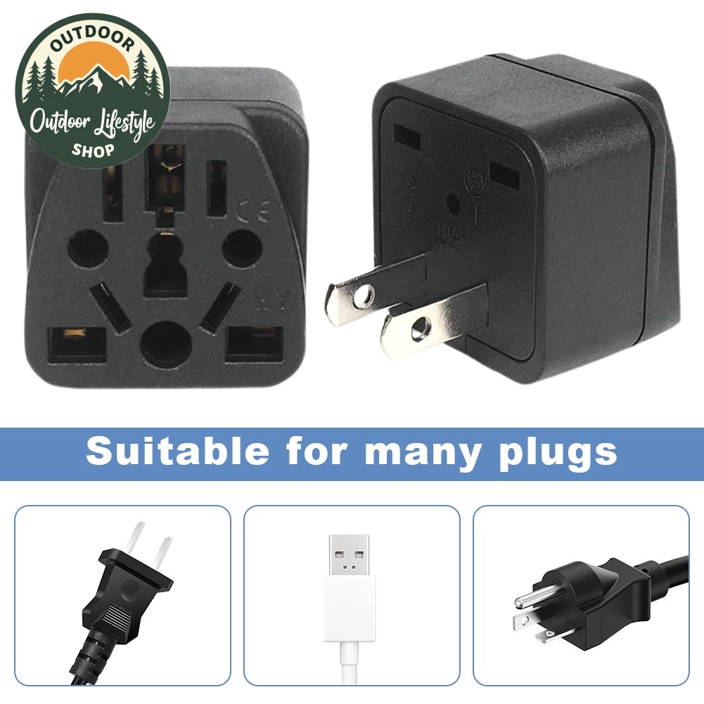 Portable Adapter Multi-function Plug Converter, Power Connector Black ...