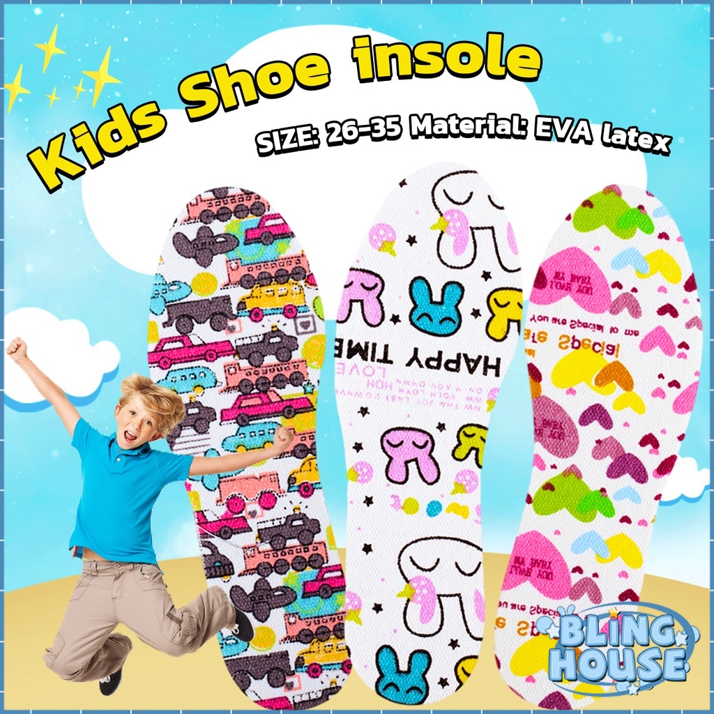 Bling Kids Shoe insole Cut Free Size Cartoon Pad Creative Pattern EVA ...