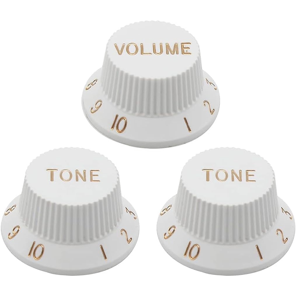 Guitar Knobs 1 Volume 2 Tone Set 24 Spline Guitar Knobs Volume Tone Control Knob Fit ST Electric ...