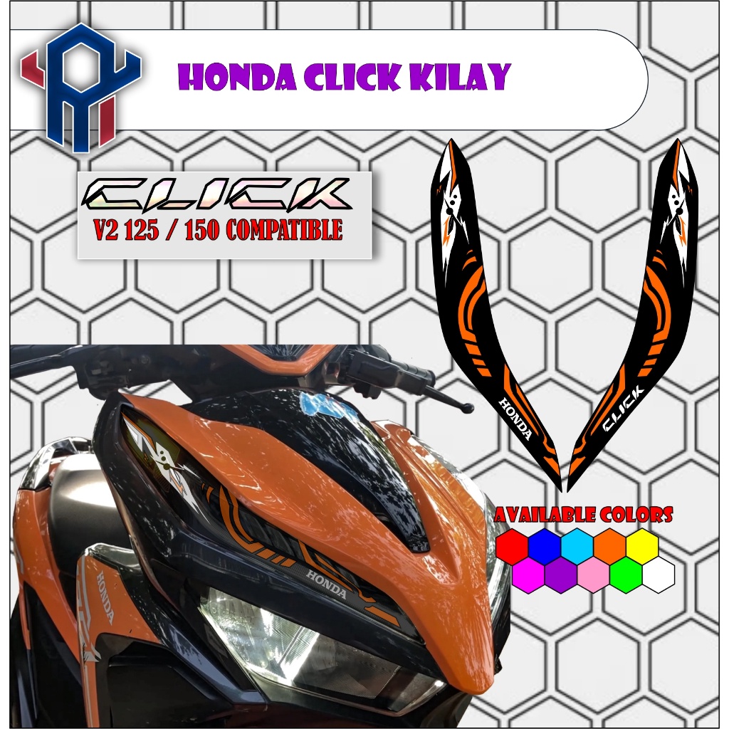 honda click v2 kilay printed laminated waterproof | Shopee Philippines