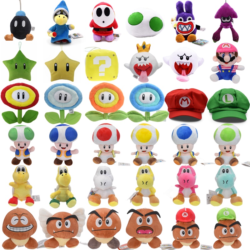Super Mario Plush Toys Goomba Toad Yoshi Boo Kamek Shy Guy Nabbit Koopa ...