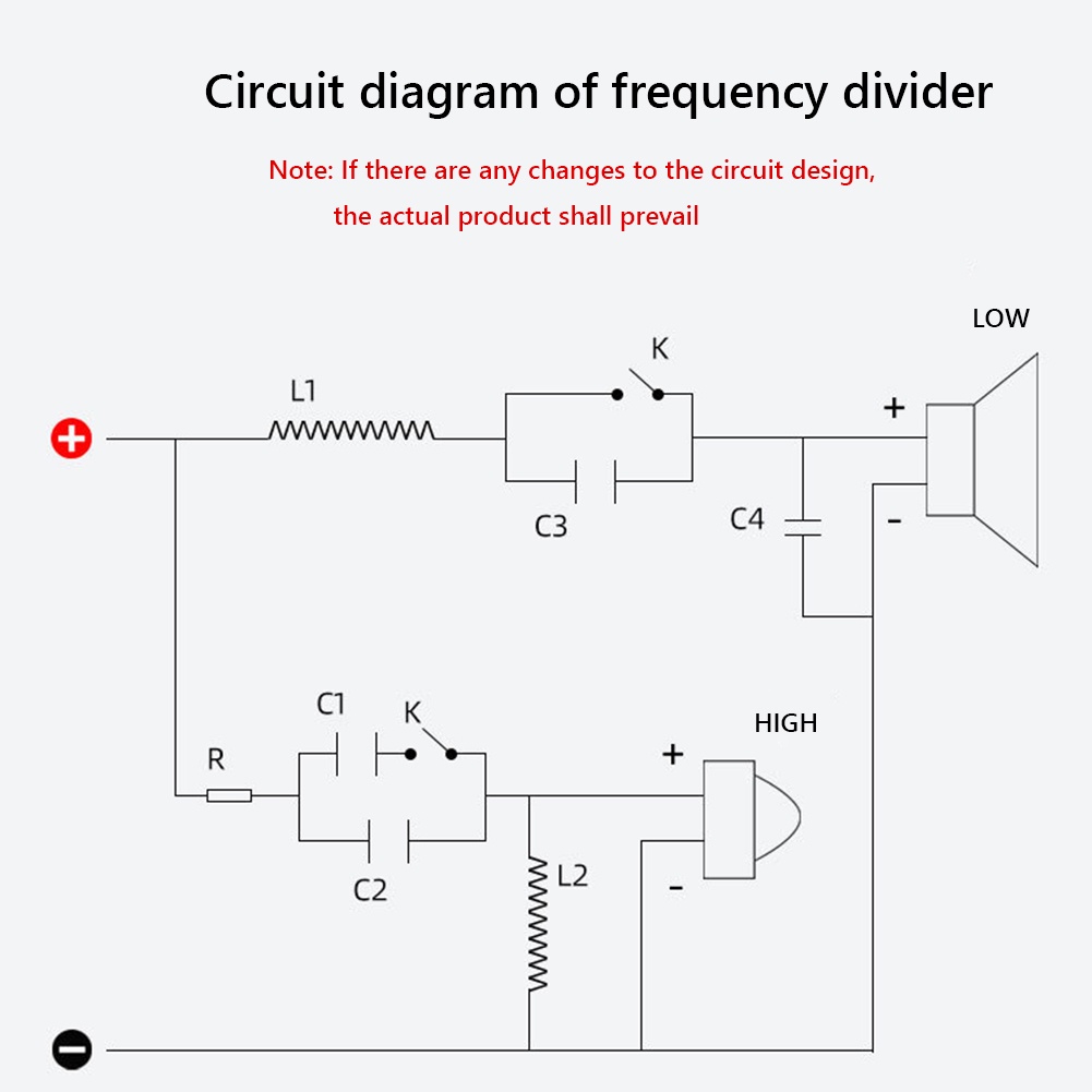 2-Way Speaker Audio Frequency Divider 2500-3000Hz 250W DIY Speaker ...
