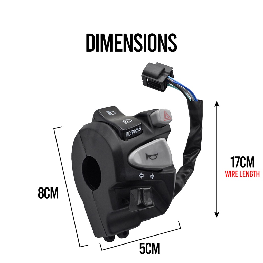 HONDA CLICK 125i/150i HANDLE SWITCH WITH PASSING LIGHT LEFT SIDE FOR ...