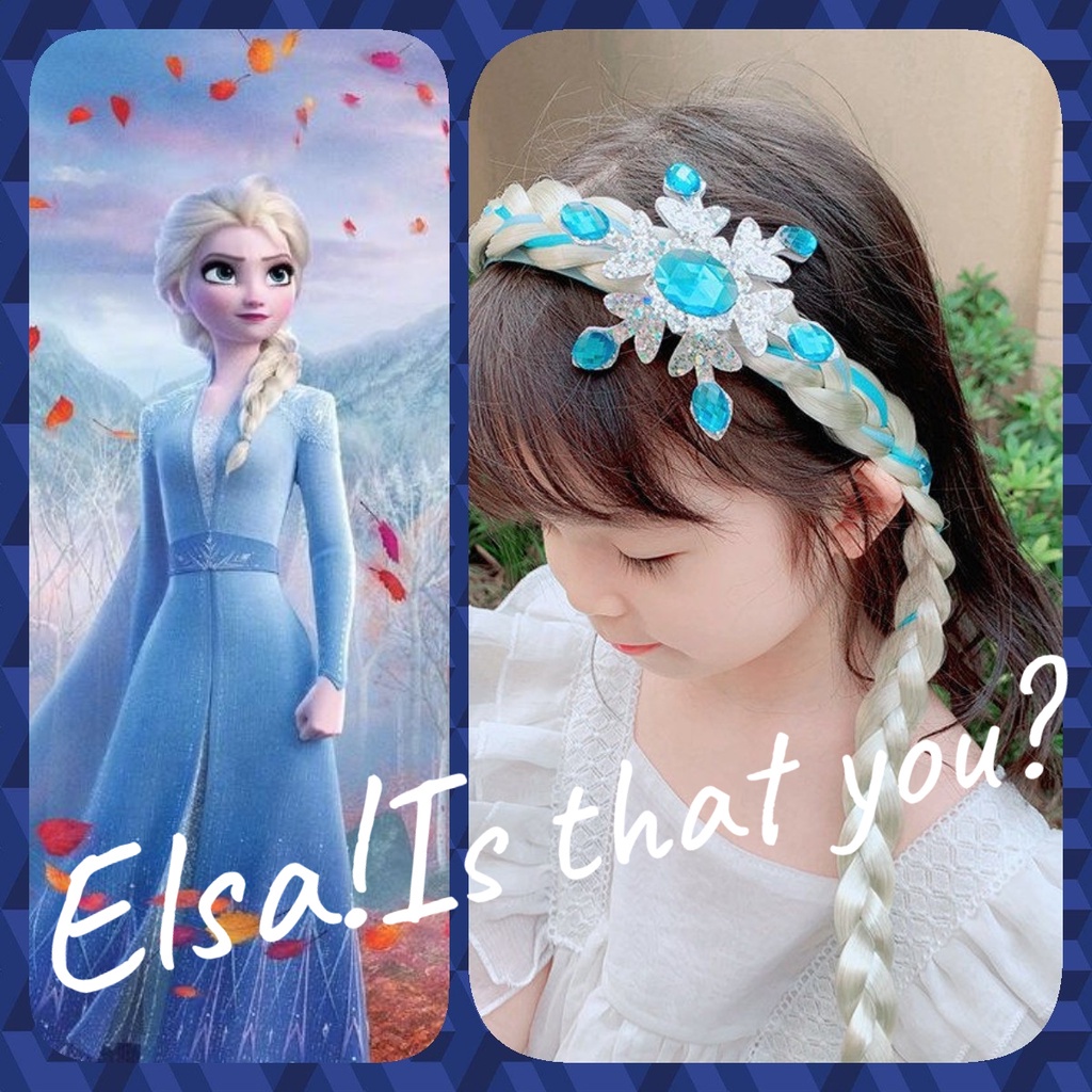 Frozen Hair Band Elsa Cosplay Pony Tail Wig for Kids Gift for Kids ...