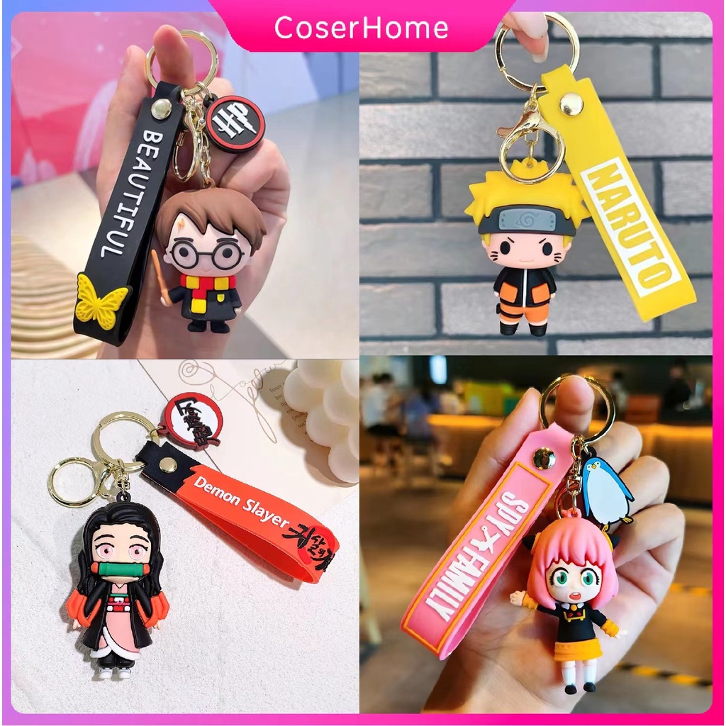 Anime Keychain Anya Naruto Harry Potter Nezuko Cartoon Keychain for bag ...