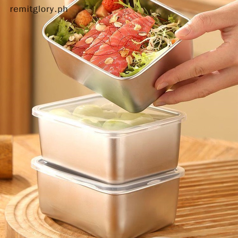 remitglory Stainless Steel Food Storage Serving Trays Rectangle Sausage ...