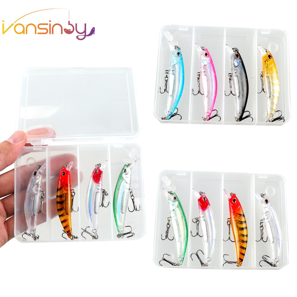 (Local Shipment)4pcs Box Fishing Gear 6.5cm/6.5g Sinking Minnow Lure For Fishing Water Long ...