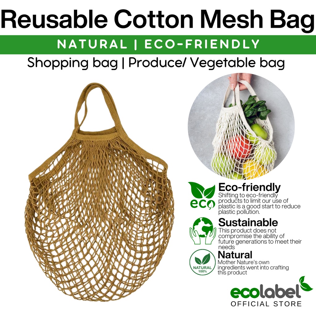 Eco-friendly Reusable Cotton Mesh Bag 100% Biodegradable Compostable ...