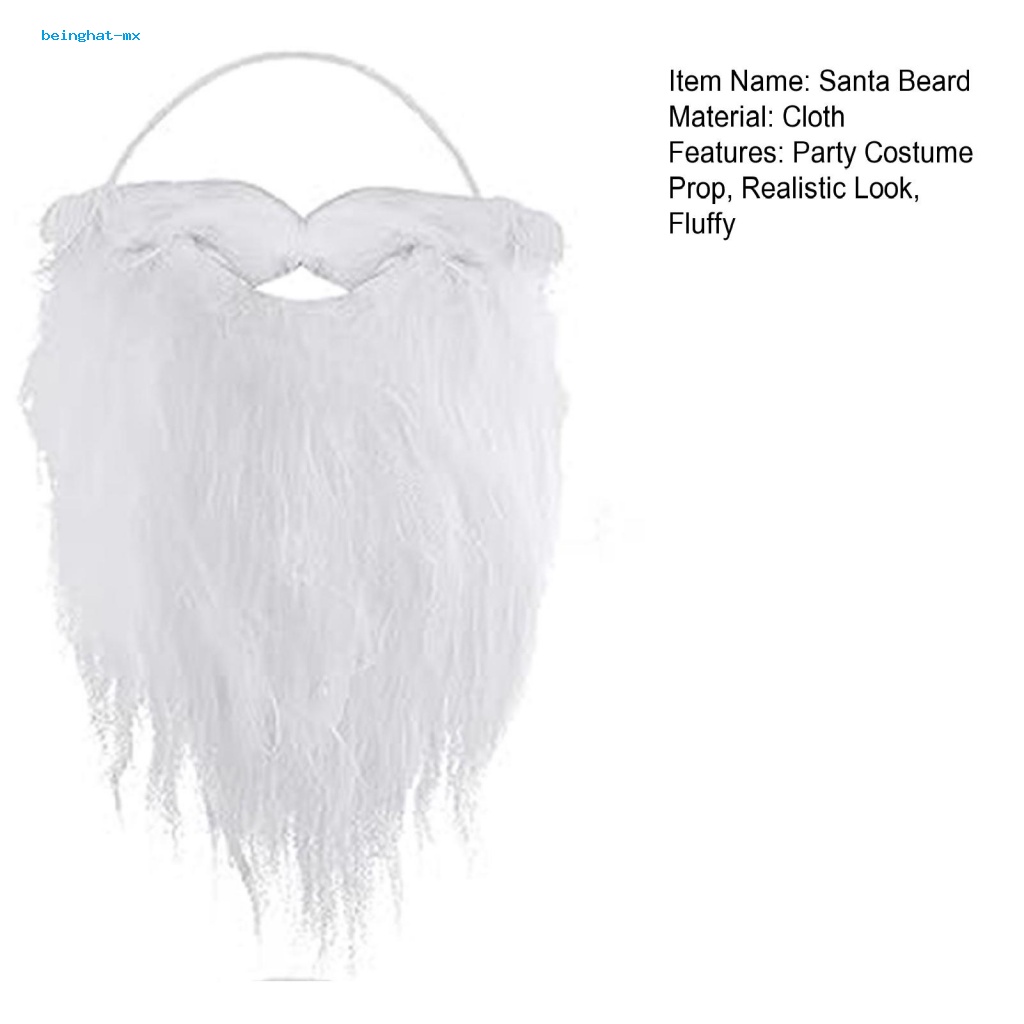beinghat Fluffy Santa Beard Christmas Santa Beard Realistic Santa Claus ...