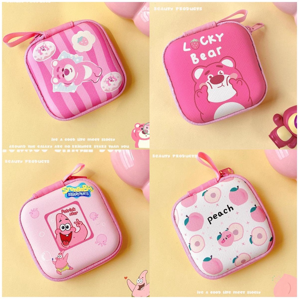 Cute Losto Patrick Star Portable Earphone Data Wire Storage Bag Travel ...