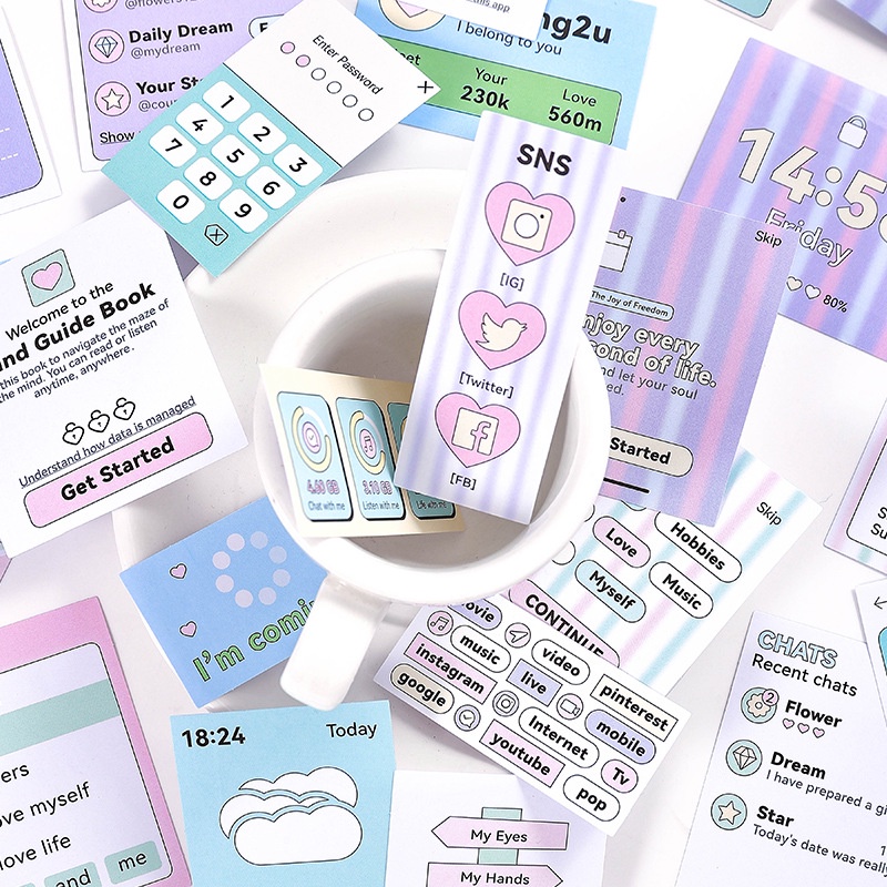 Cdaily|30pcs Cream Color Sticker Pack Cute Stickers Handbook Stickers ...