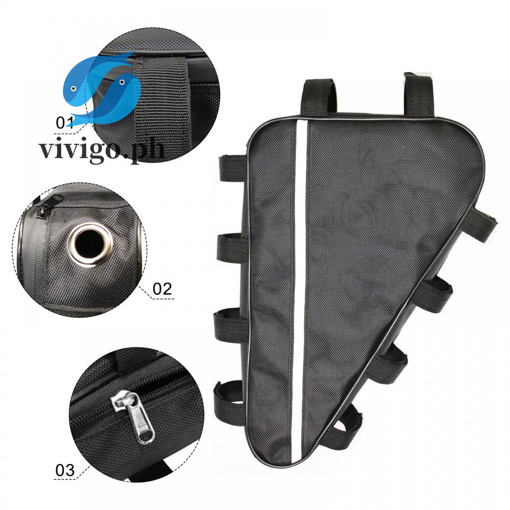 Black Oxford Cloth Triangle Battery Bag for Electric Bicycle Lithium ...