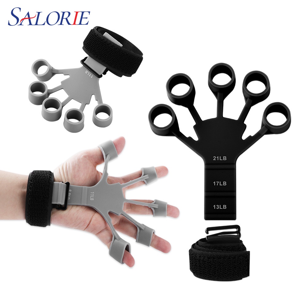 Salorie Silicone Hand Finger Grip Strengthener Workout Gripper Strength ...