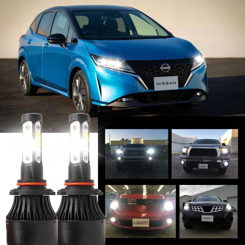 2pc White LED 600K X7 4SIDE Bulbs NW Headlight Kit FOR nissan NOTE (E12 ...