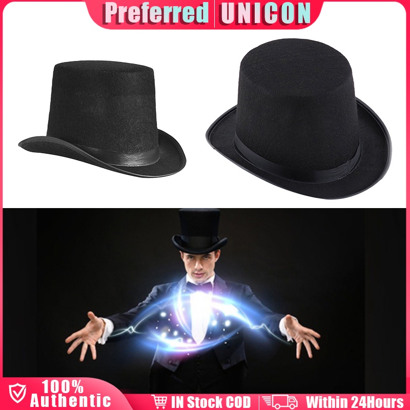 Black Magician Top Hat Role Play Fedora Hat Props Top Cap Cosplay ...
