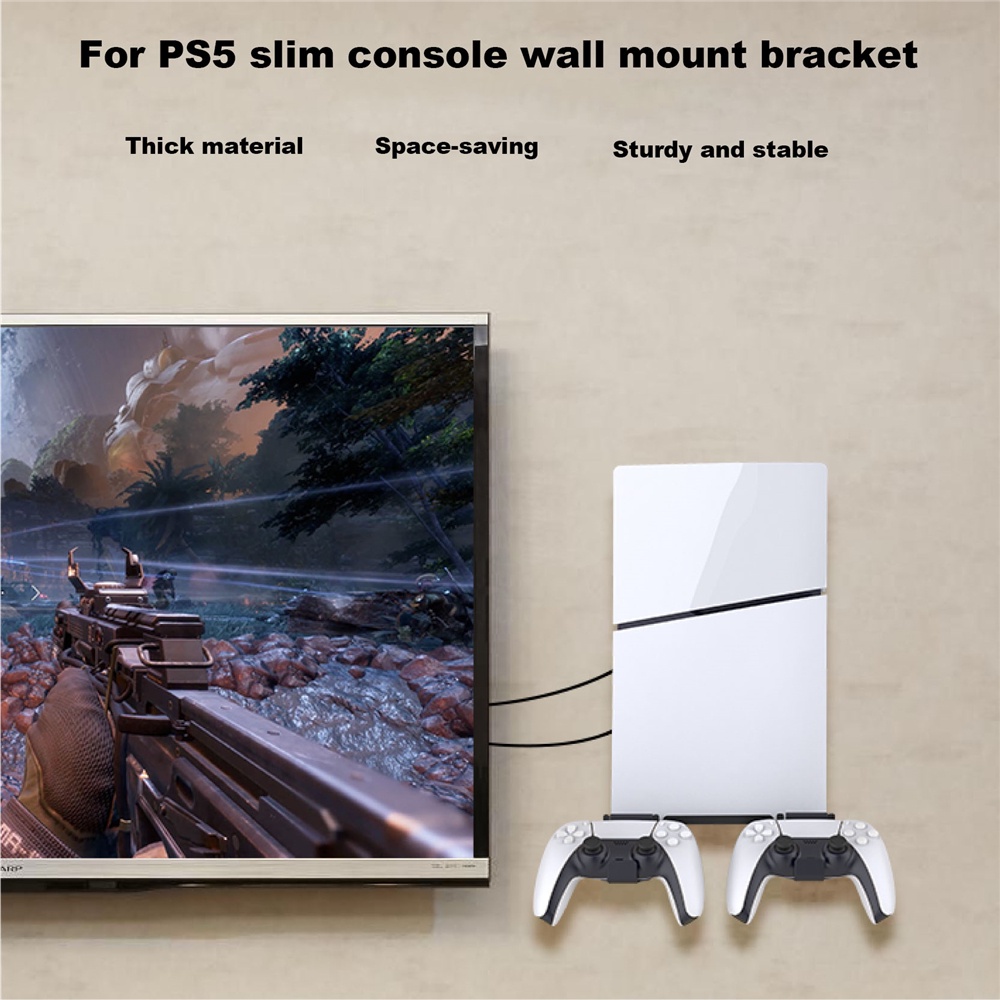 For PS5 Slim console wall bracket for PS5 slim gamepad seat storage ...
