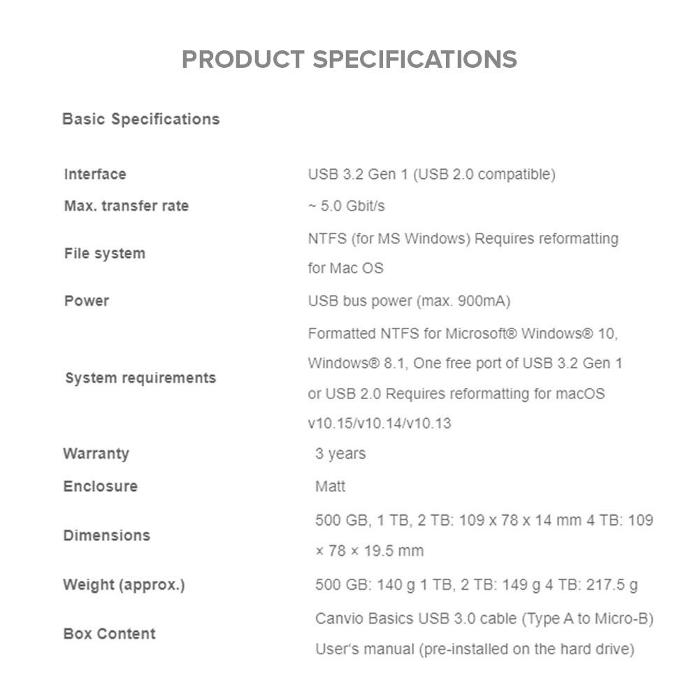 EasyPC| Toshiba Canvio Basics HDTB420AK3AA/ HDTB520AK3AA 2tb 2.5 ...