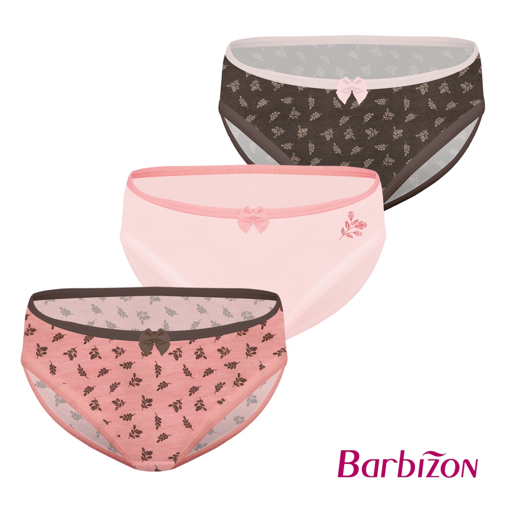 Barbizon Enchanting Delight 3-in-1 Pack Bikini Panty with Crotch Lining ...