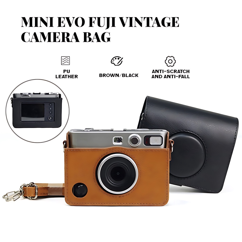 Pikxi Sling Leather Case for Instax Mini EVO( Landscape ) Camera Case ...