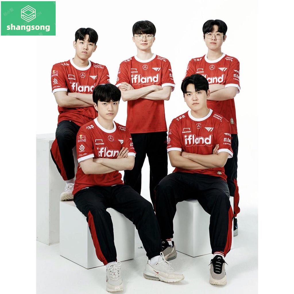2023 T1 Uniform Away Jersey Red Spring Design Tees | Shopee Philippines