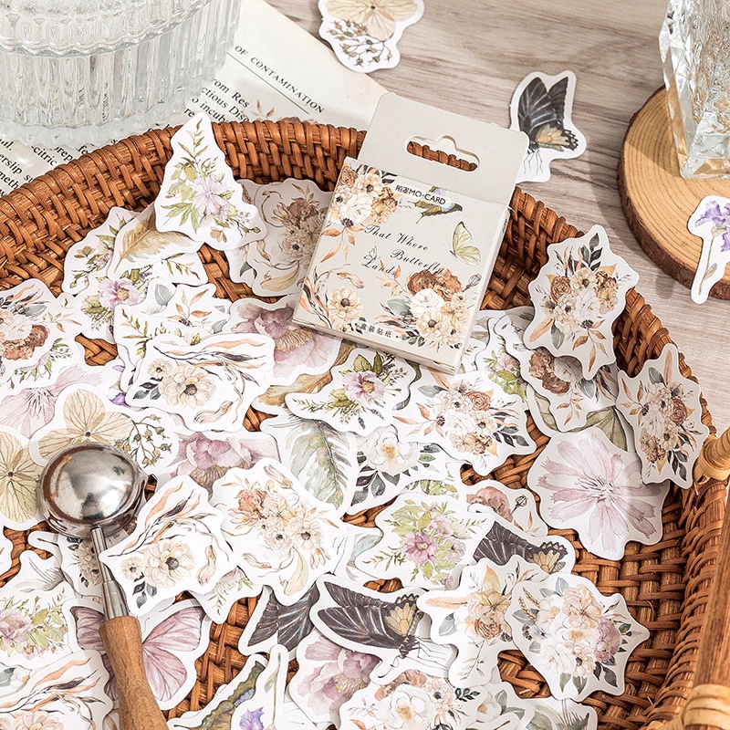 Enwei 46 Pcs [floral Butterfly Series] Simplicity Journal Stickers 