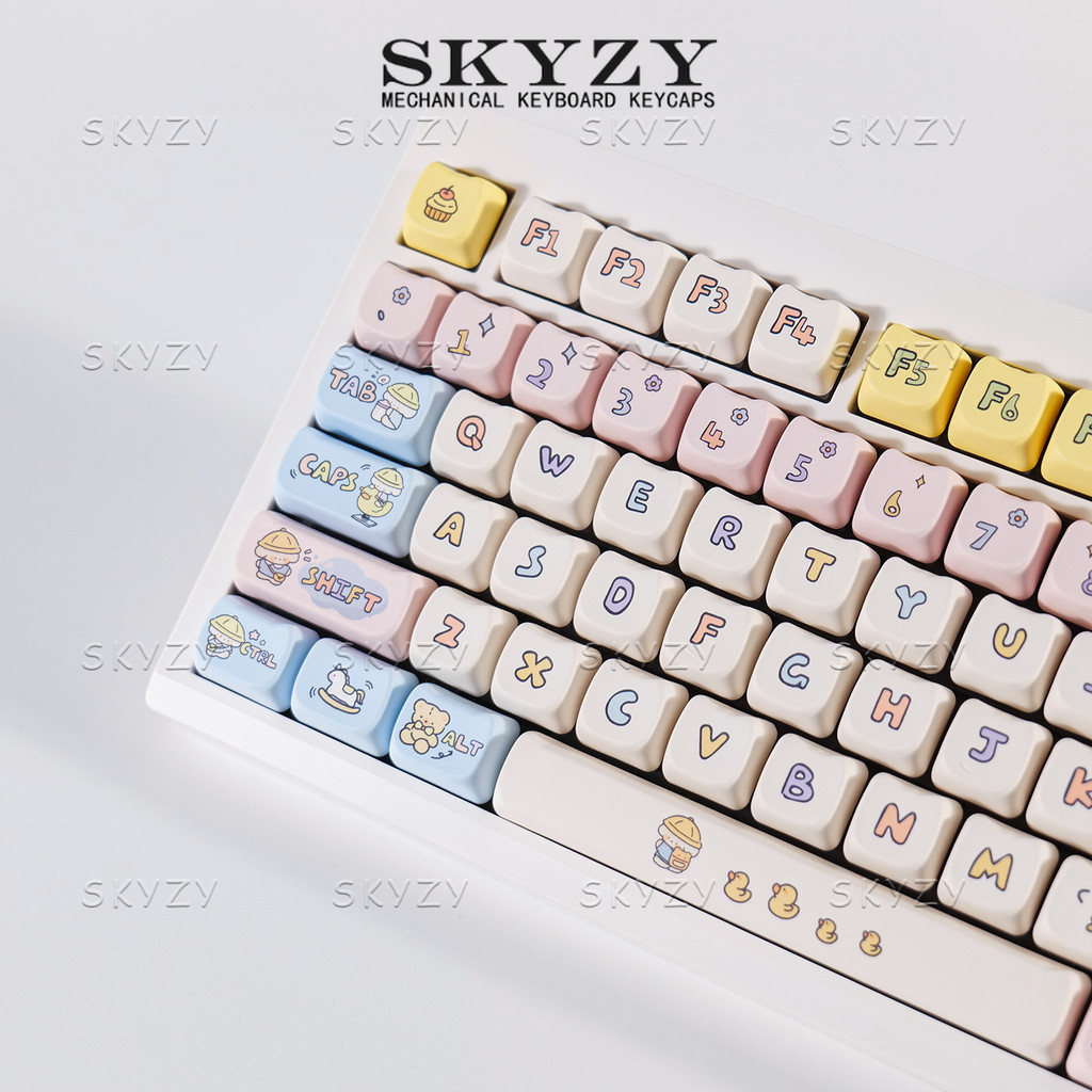 Kindergarten Keycaps MAO Profile Cute Cartoon PBT Dye Sub Mechanical ...