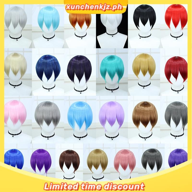 Multi Color Short Hair Wigs Slim Reshape Man Young Person Anime Cosplay ...