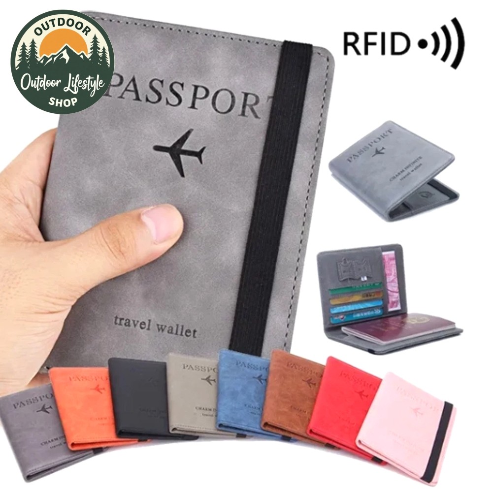 Elastic Band Passport Cover RFID Passport Holders Pu Leather Passport ...