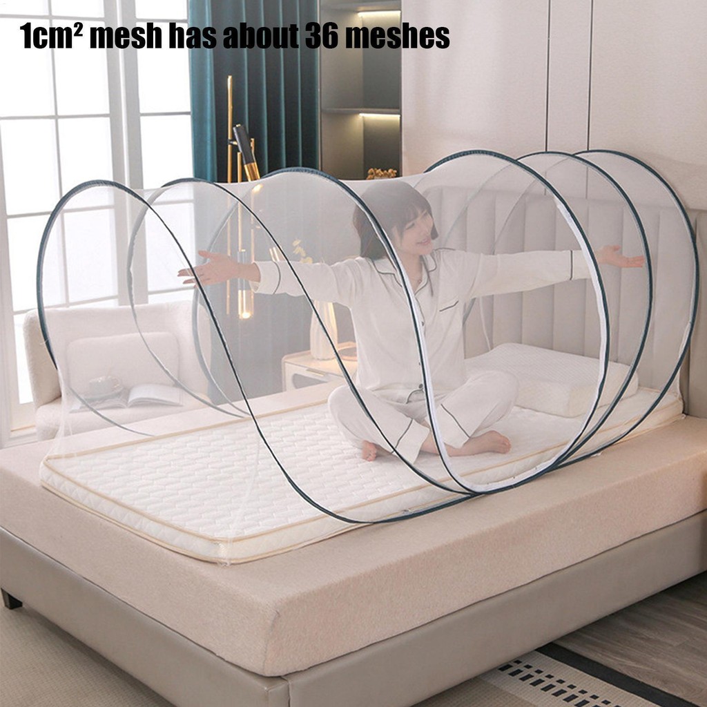 Portable Foldable Bed Net with Zipper Enclosure Outside Portable Single ...