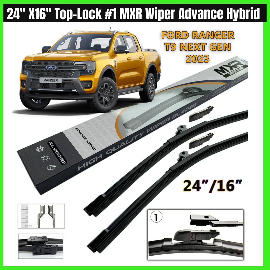 24" X16" Top-Lock #1 MXR Wiper Advance Hybrid All Weather Wipers Blade ...