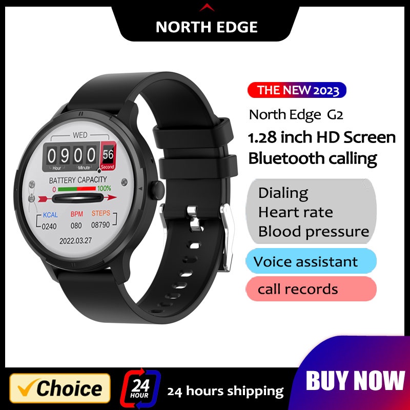 NORTH EDGE Men‘s Smart Watches Bluetooth Custom Watch Face Call HR BP ...