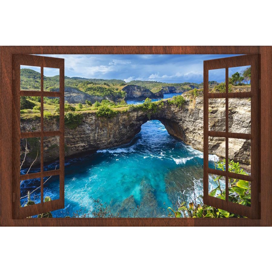 Sea 3D Window View Sticker Wall Art Vinyl Decal Summer Beach Landscape ...