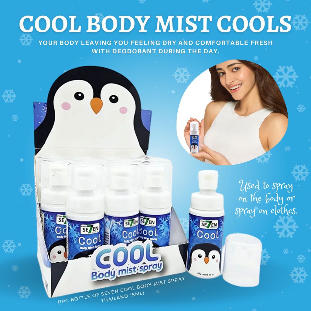 Wintop】 1pc Cool Body Mist Spray 15ml Body Cool Down Spray Aloe Vera ...