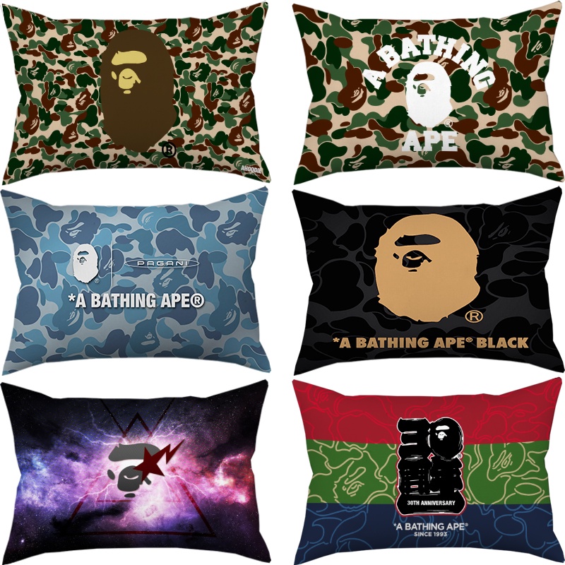 BAPE Pillow Case Single Side Printed Polyester Sofa Cushion Pillowcover ...